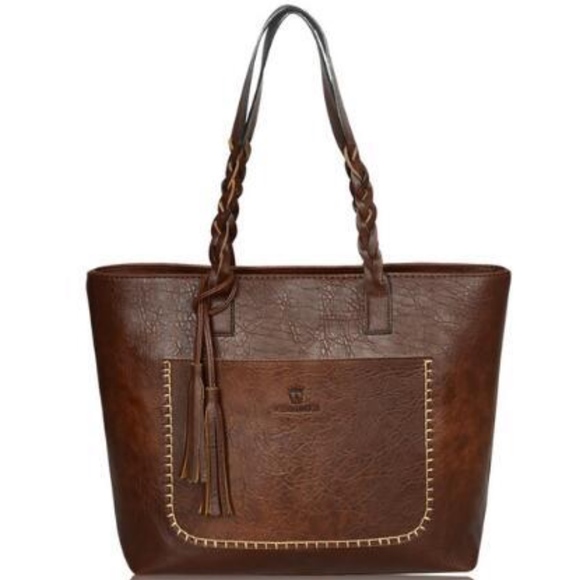 Bags | Vintage Leather Tote Hand Bag | Poshmark